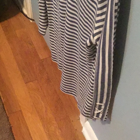 Chaps | Tops | Nwot Tags Chaps Denim Tee M Navy White Striped | Poshmark